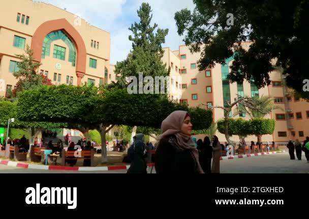 Female students at the Islamic University of Gaza in Gaza City, West ...