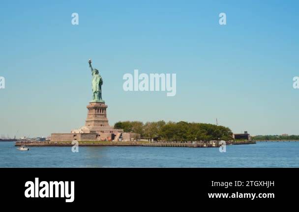 Iconic Statue of Liberty, New York Harbor. Famous Landmark. Symbol of ...