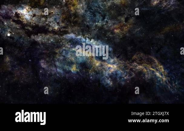 Galaxy space flight exploration in Central Cygnus Milky Way . 4K ...