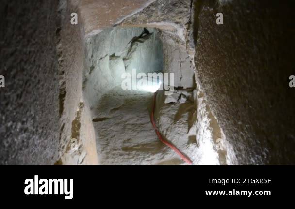 Details of the interior passages of The Bent Pyramid of king Sneferu, A ...