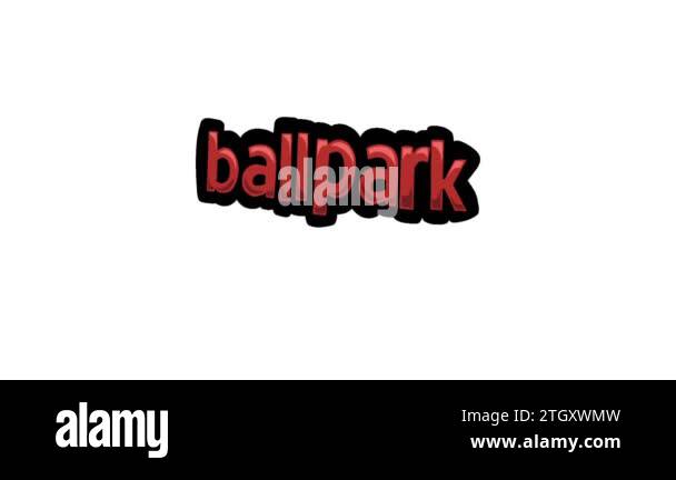 White screen animation video written BALLPARK Stock Video Footage - Alamy
