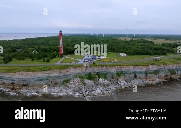 Beautiful limestone cliff on Pakri peninsula, Estonia with the historic ...