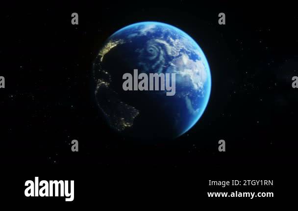 The Earth planet in outer space. Realistic 4k animation Stock Video ...