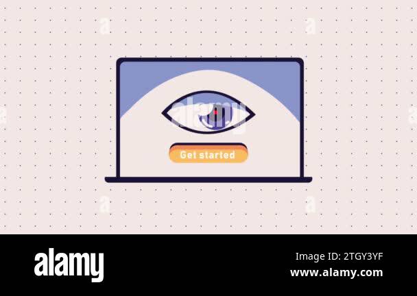 cyber security technology with laptop animation ,4k video animated ...