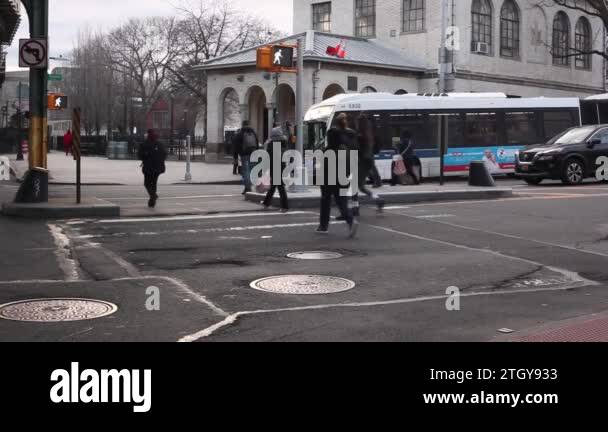 Bronx, NY - January 27, 2023: Westercher Square subway station on the 6 ...
