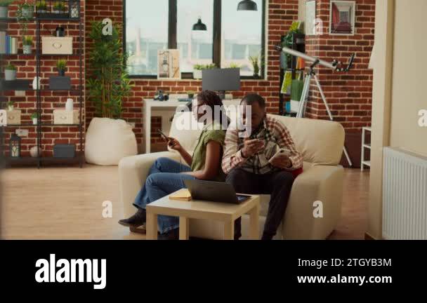 Mad people arguing and fighting at home, being angry about difficulties ...