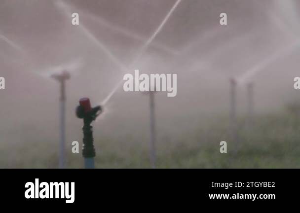 Agribusiness - Pivot irrigation used to water plants on a farm ...