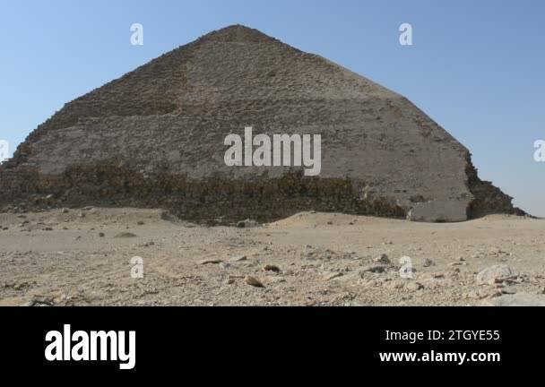 The Bent Pyramid of king Sneferu, A unique example of early pyramid development in Egypt located ...