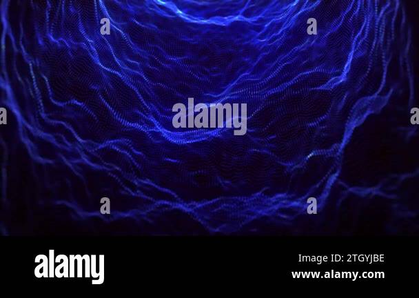 Wave of particles. Abstract background with dynamic wave. Big data. The ...