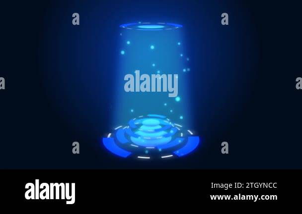 Futuristic digital hud background animation with some particles going up, digital portal ...