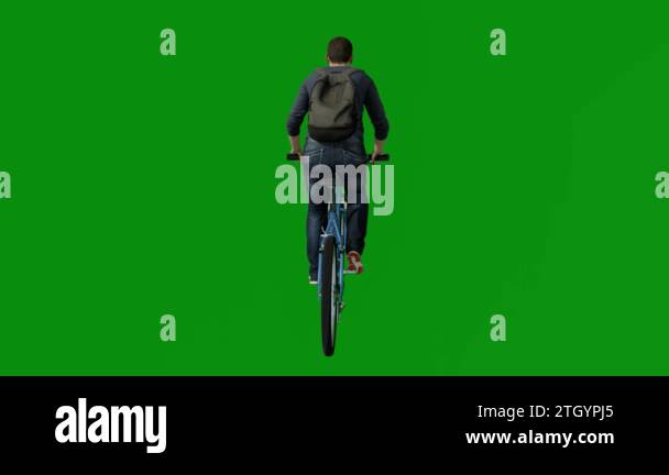 man green screen bicycle ride to work in 3d Stock Video Footage - Alamy