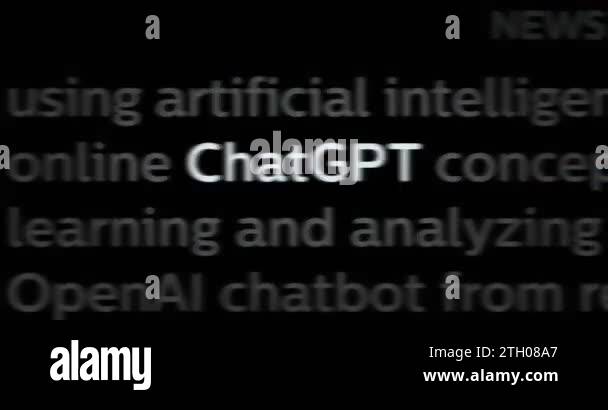 ChatGPT headline news across international media with OpenAI, chat gpt ai bot. Abstract concept ...