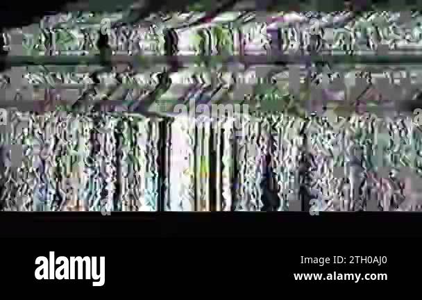 Analog glitch overlay. VHS noise. Old TV effect. Blue orange black ...