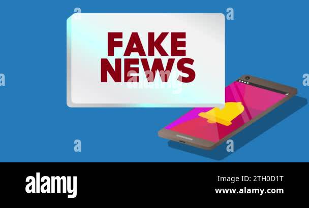 Fake News Text on notification bubble from portable information device ...