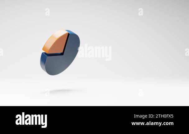 Pie Diagram Shape Spinning on a Studio Light Gray Background, Seamless ...