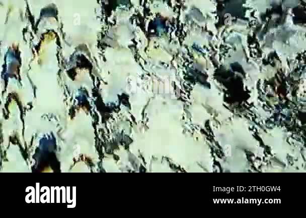 VHS distortion texture. Glitch art. Noise transition overlay. Blue ...