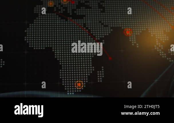 World map with different targets for cyber attack. Hacking and ...