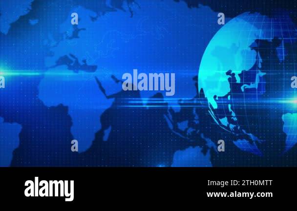 Abstract background spinning sphere of the globe with moving world map ...