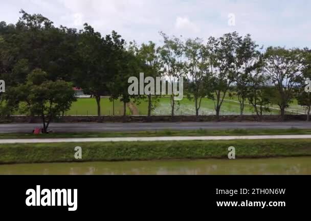 Seberang Perai, Penang, Malaysia - Oct 31 2021: Aerial sliding over the ...
