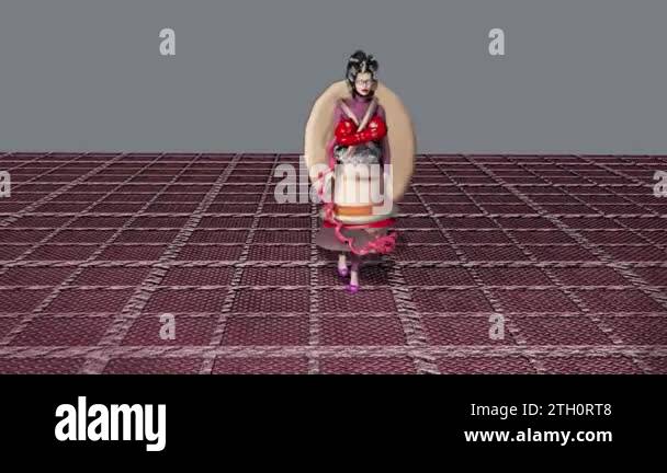 3d simulation of a fashion-show where model wears dress inspired by a ...