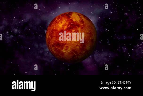 planet Venus spinning its own axis .front view of Venus planet from ...