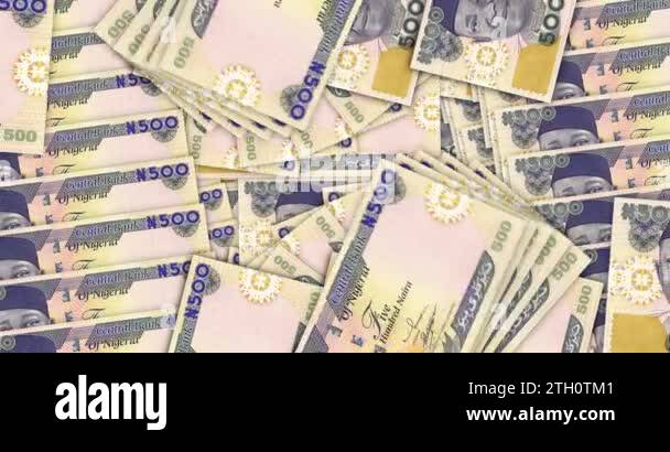 Nigerian Naira banknotes in a cash fan mosaic pattern loop. Nigeria NGN ...