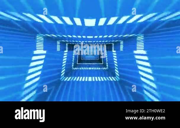 A 3D animation of an abstract endless loop in blue moving back and ...