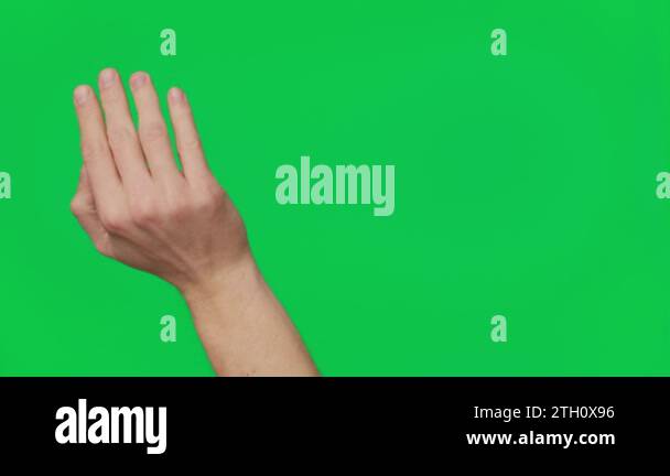 Male hand touching, clicking, tapping, sliding and swiping on chroma ...