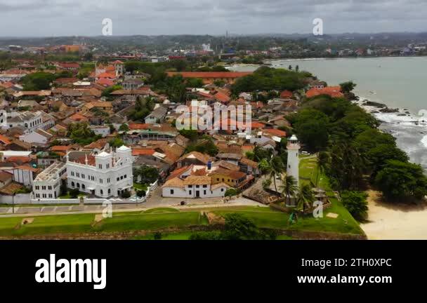 Old fort in Galle City Sri Lanka. Galle town and lighthouse in Sri ...