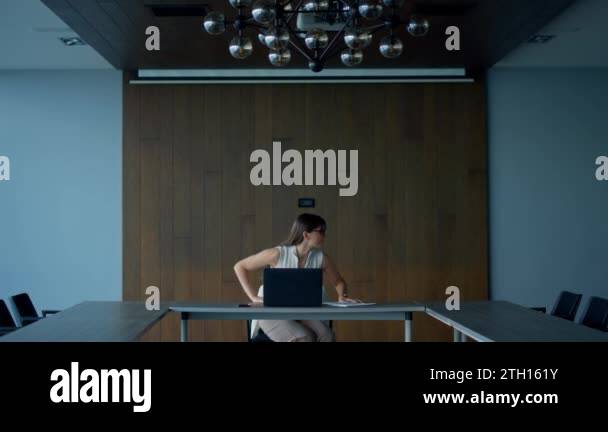 Focused businesswoman thinking solution in office. Nervous manager ...