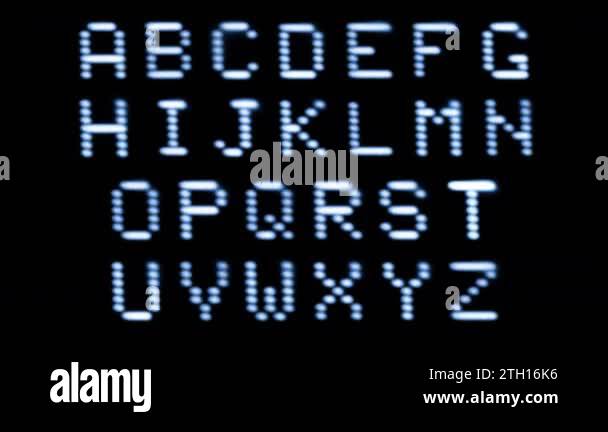 Old style computer typeface writing the letter of the alphabet on ...