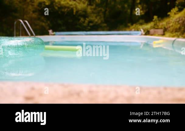 Shiny Inflatable Circle FloatIng on the Water Surface of an Empty ...