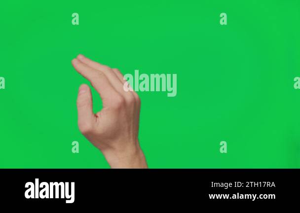 Male hand touching, clicking, tapping, sliding and swiping on chroma ...