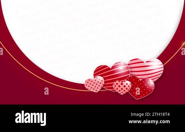 Romantic shapes of love hearts. White blank empty background for text ...