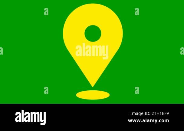 Animated yellow distance marker icon. Looped video. Vector flat ...