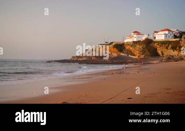 Praia das Macas Apple Beach in Colares, Portugal, on a stormy day ...