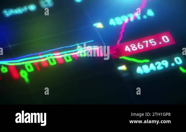 number finance trade platform graphic digital finance close up display ...