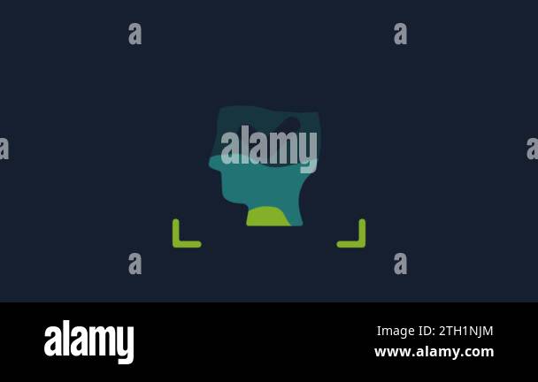 Yellow Face recognition with check mark icon isolated on blue ...