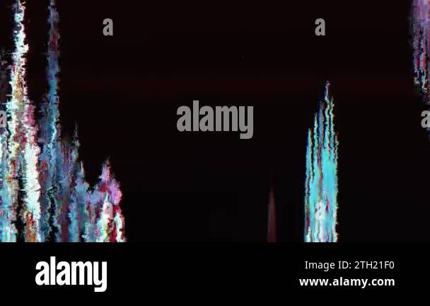 Glitch noise overlay. VHS static distortion. Screen defect. Blue purple ...