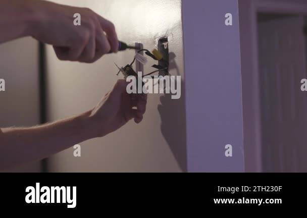 Replacing Light Switch in Home Electrical Work 4K Stock Video Footage ...