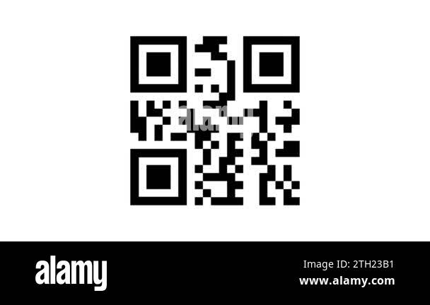 QR code being scanned with a red laser. Seamless looping animation of ...