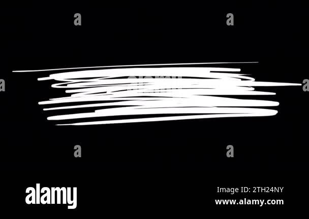 Trembling white lines on a black screen. Doodle animation with ...