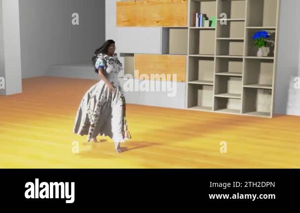 Simulation of a fashion-show in a fictional apartment where fictional ...