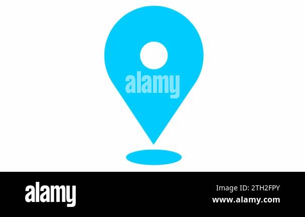 Animated blue distance marker icon. Looped video. Vector flat ...