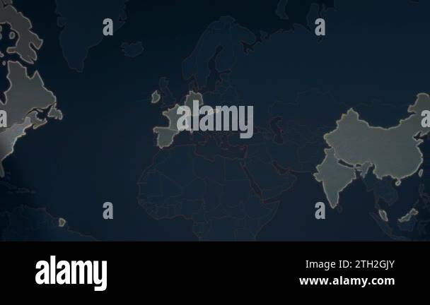World map with different targets for cyber attack. Hacking and ...