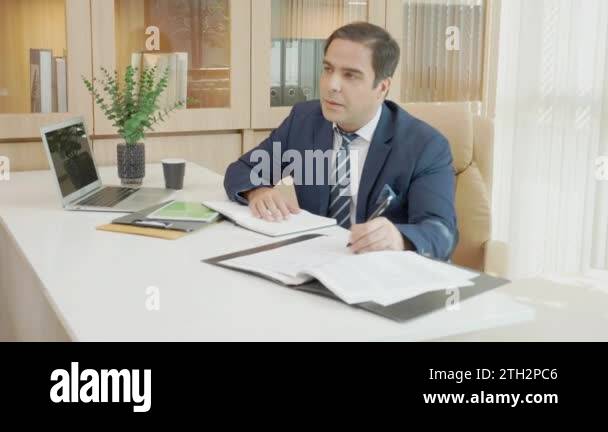 Young executive or boss interview business woman in the office ...