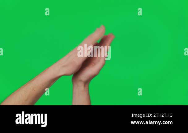 Male hand touching, clicking, tapping, sliding and swiping on chroma ...