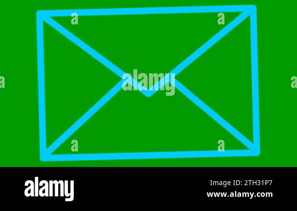 Animated blue line icon of envelope. Symbol of e-mail. Concept of ...