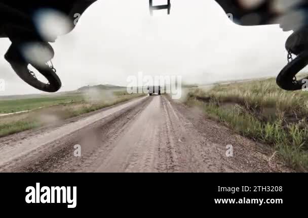 Time-lapse footage from a camera mounted underneath a truck at a ...