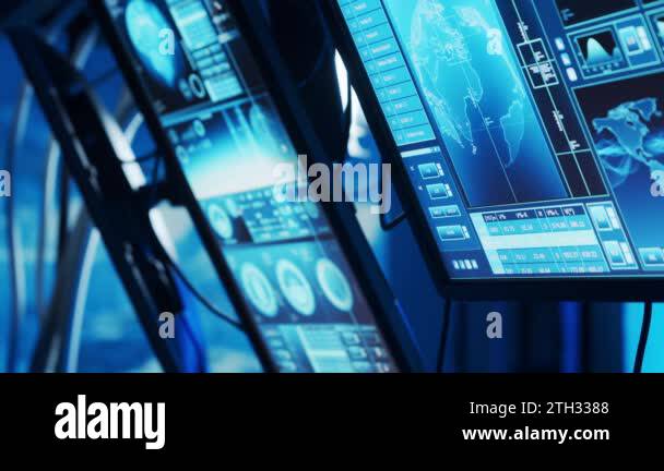 Futuristic spaceship control panel interface. Spacecraft digital ...